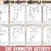 Cat Symmetry Worksheet, Kitten Theme Lines of Symmetry Activity, 24 ...
