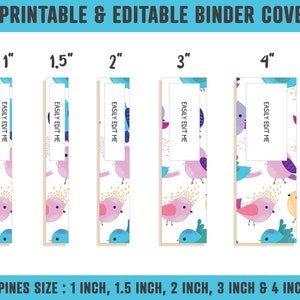 Binder Cover Printable Editable, 10 Covers+spines, Binder Insert ...
