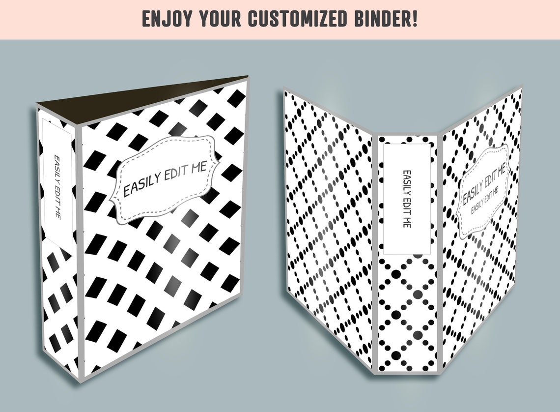 Abstract Black and White Binder Cover 10 Printable & Editable - Etsy