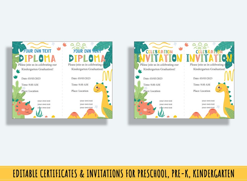 37 Pages of Editable Diplomas Certificates and Invitations - Etsy
