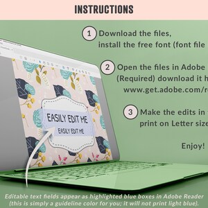 Flower Binder Cover, 10 Printable & Editable Binder Covers + Spines ...