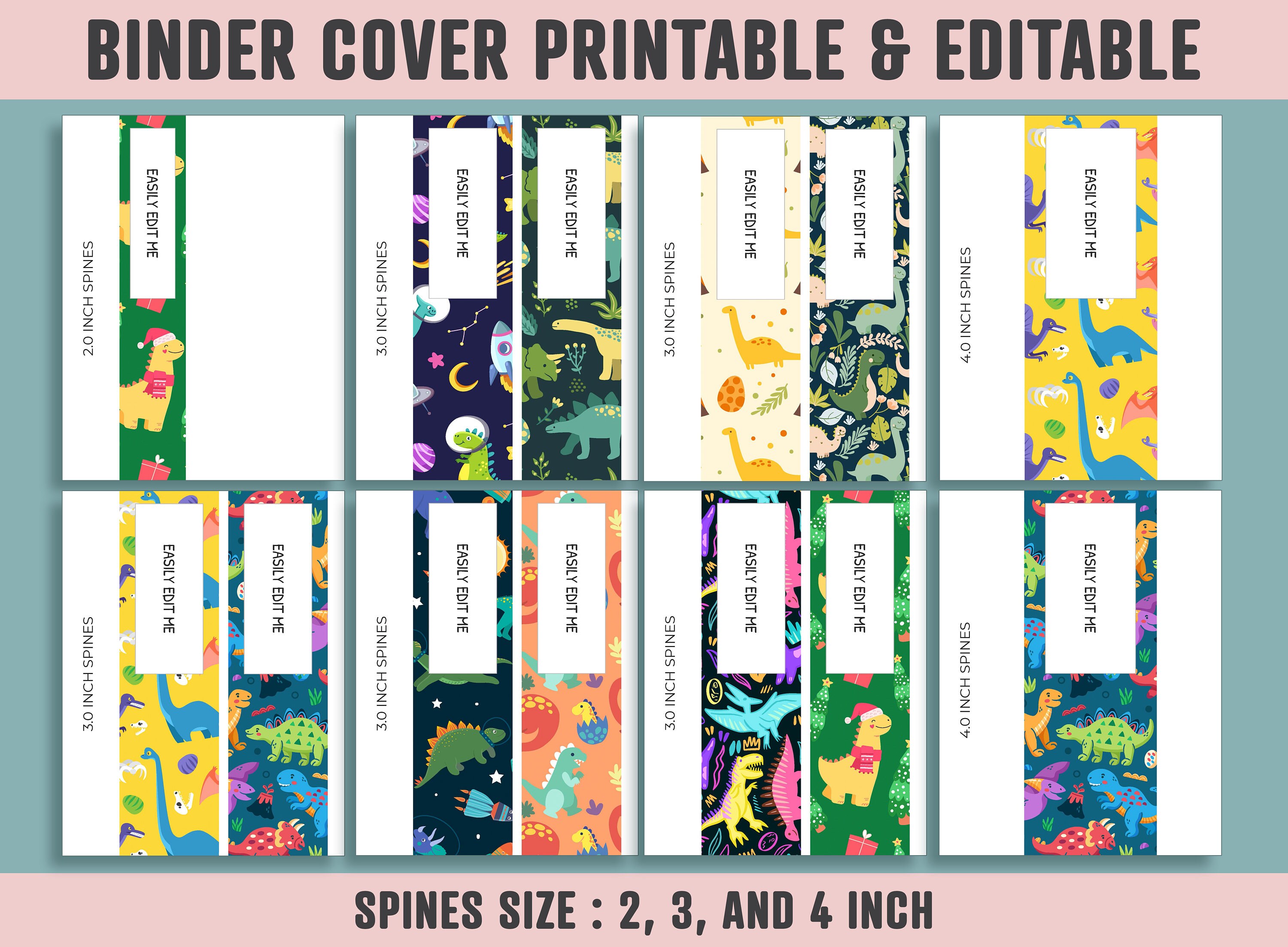 Binder Cover Printable 10 Coversspines Printable Editable | Etsy