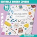Binder Cover Sewing Pattern, 10 Printable/editable Covers+spines ...