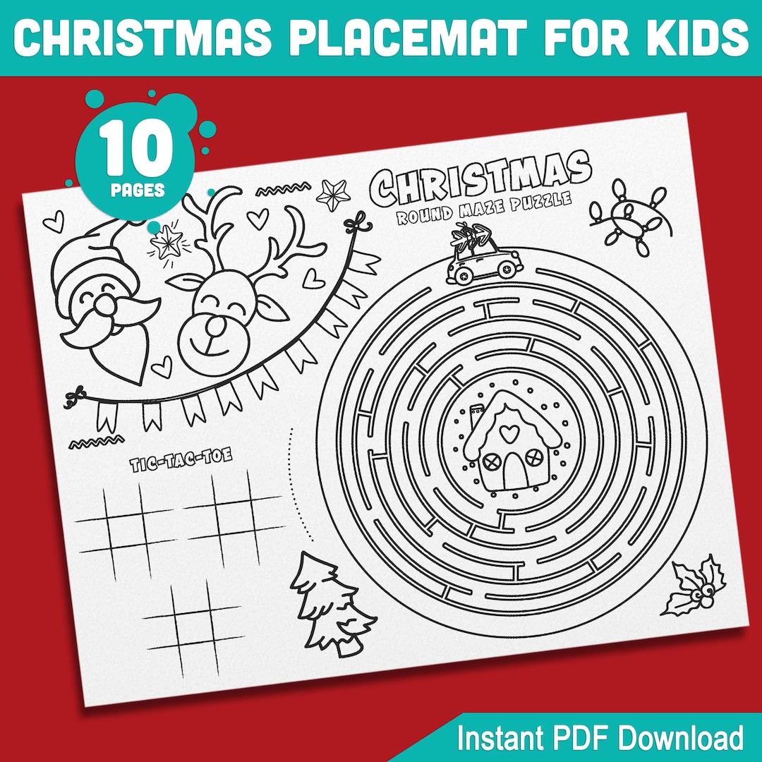 Christmas Placemats for Kids: 10 Fun and Printable Designs for Holiday ...