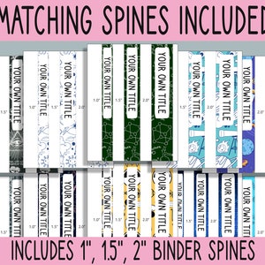10 Editable Science Pattern Binder Covers, Includes 1", 1.5", 2" Spines ...