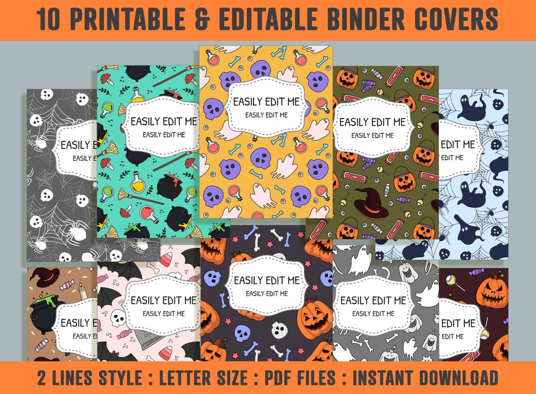 Halloween the Holiday of the Dead Binder Cover, 10 Printable & Editable ...