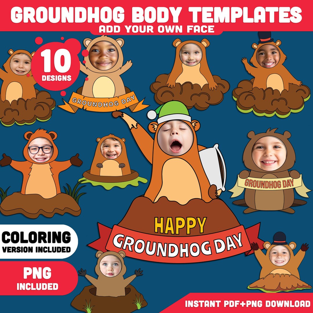 Groundhog Body Templates – Groundhog Day Craft for Kids, Add Your Own ...