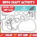 Cute Hippo Craft Activity Color, Cut, and Glue for Prek to 2nd Grade ...