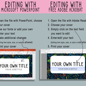 10 Editable Cute Flower Binder Covers, Includes 1", 1.5", 2" Spines ...