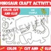 Cute Dinosaur Craft Activity Color, Cut, and Glue for Prek to 2nd Grade ...