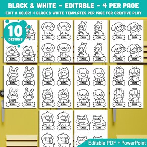 Editable Locker Labels (cubby Name Tags), Cute Dog and Puppy Themed ...