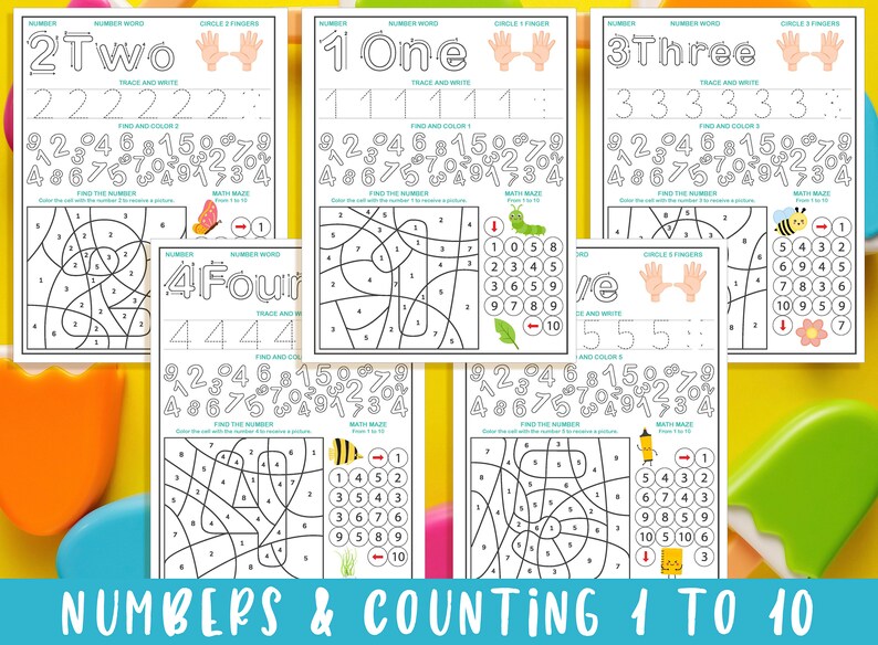 Numbers and Counting 1 to 10 Printable Worksheets. Number Learning ...