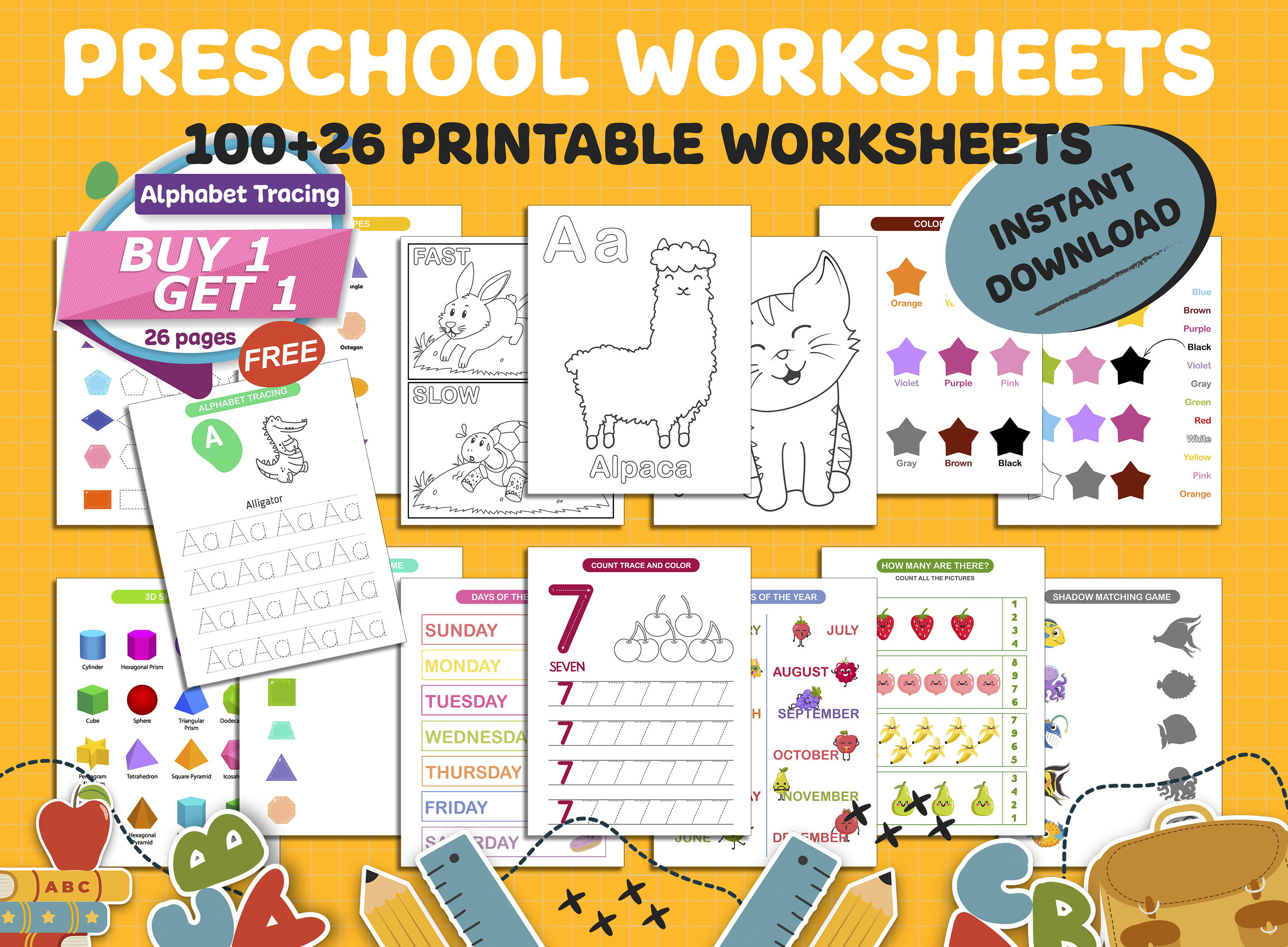 Preschool Worksheets 10026 Printable Worksheets Kids - Etsy