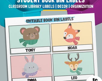 Editable Book Bin Labels - Etsy
