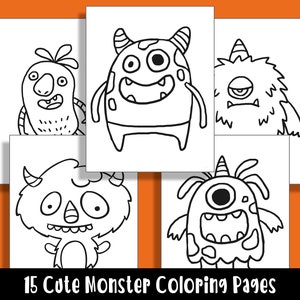 Cute Monster Coloring Pages - 15 Printable Sheets for Preschool ...