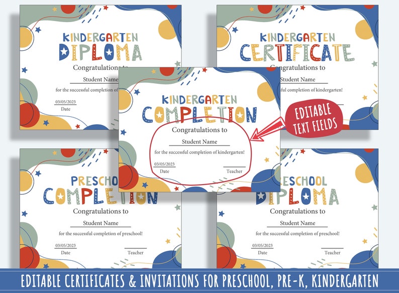 37 Pages of Editable Diploma Certificate and Invitation - Etsy