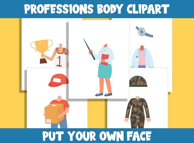 Professions Body Clipart Templates – Add Your Face to 20 Fun and Unique ...