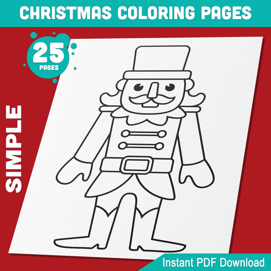 Simple Christmas Coloring Pages: 25 Printable Holiday Pages for ...