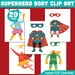 Superhero Body Cutout Clip Art: Add Your Own Face for a Customizable ...