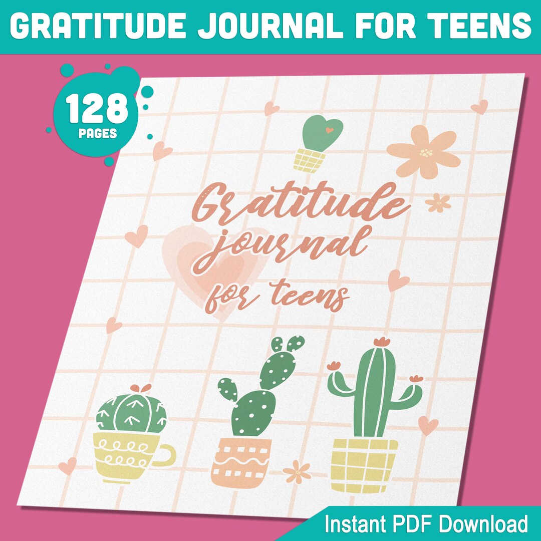 Teen Gratitude Journal: 128 Unique Pages With Daily Prompts, Printable ...