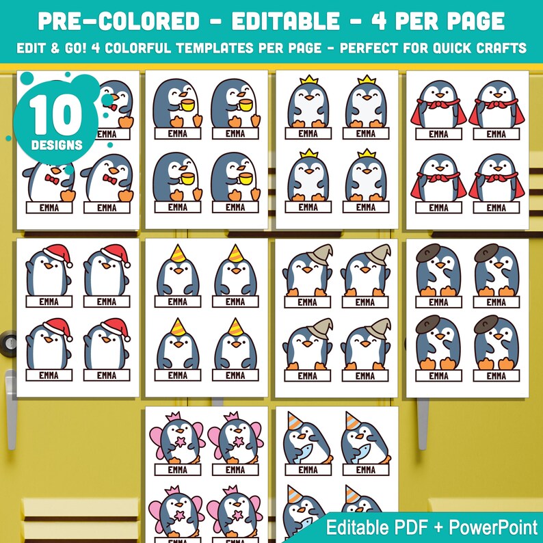 Editable Locker Labels (cubby Name Tags), Penguin Themed – 10 Designs ...