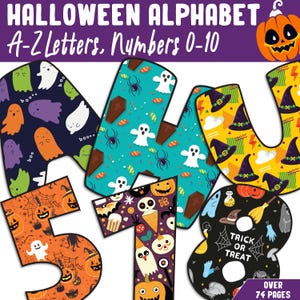 Halloween Alphabet, Spooky Bulletin Board Letters A-Z, Numbers 0-10, 1 ...