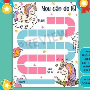 Printable Unicorn Reward Chart for Kids: Encourage Positive Behavior ...