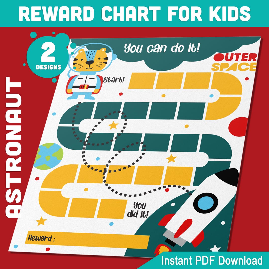 Cute Astronaut Reward Chart: 2 Fun Designs, Perfect for Kids ...