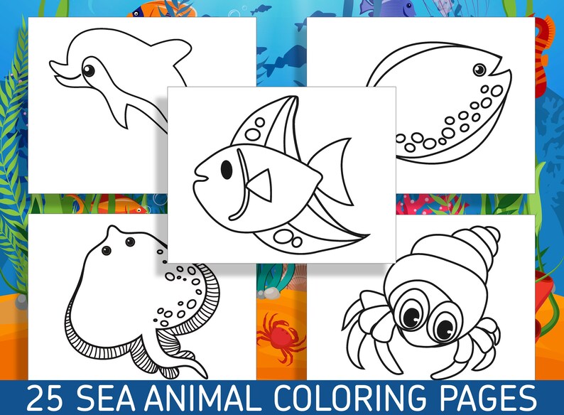 Explore the Wonders of the Sea With 25 Adorable Coloring Pages Ideal ...