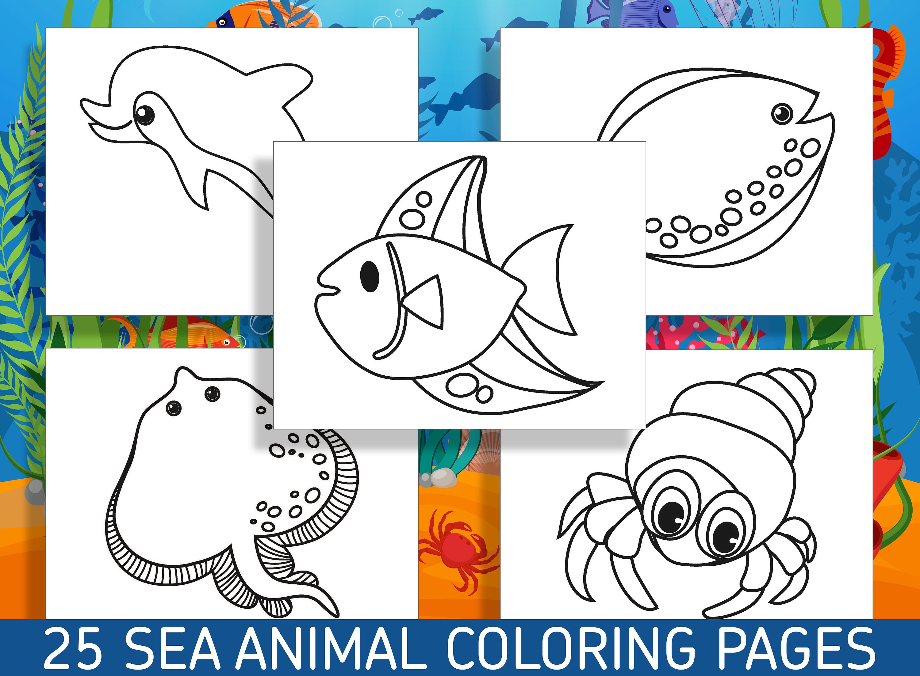 Explore the Wonders of the Sea With 25 Adorable Coloring Pages Ideal ...