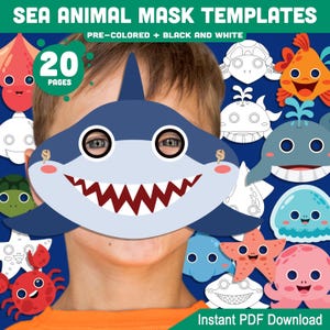 Printable Sea Animal Mask Templates: 20 Fun DIY Crafts for Kids, Pre ...