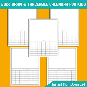 2026 Traceable Calendar for Kids: 12-month Template for Tracing ...