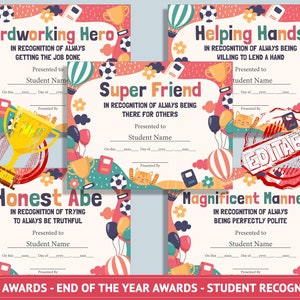 Editable Classroom Superlative Awards, End of the Year Classroom Awards ...