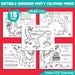 Editable Dinosaur Party Coloring Pages: 15 Fun Printable Sheets for a ...