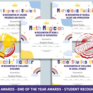 26 Editable Classroom Awards - End of the Year Awards - Student ...