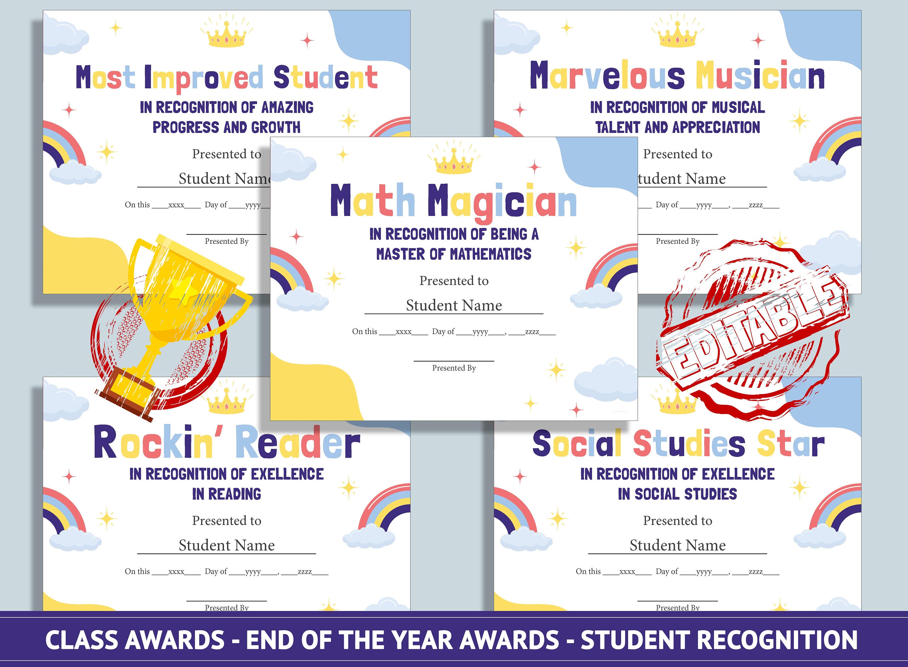26 Editable Classroom Awards End of the Year Awards - Etsy