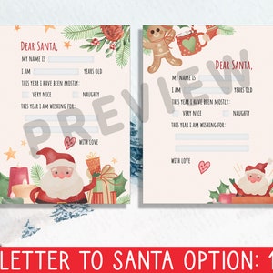 Dear Santa Wishes: Fillable & Blank Letter Templates for Festive Dreams ...
