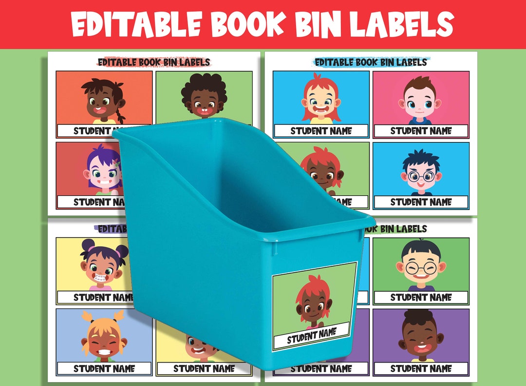 Editable & Printable Book Box Labels: 16 Customizable Designs for ...