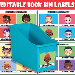 Editable & Printable Book Box Labels: 16 Customizable Designs for ...