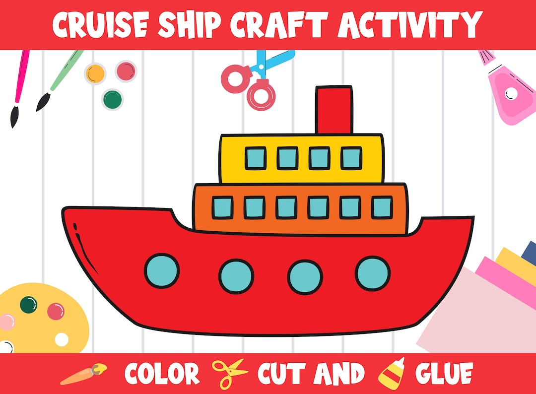 Cruise Ship Craft Activity - Color, Cut, and Glue for Prek to 2nd Grade ...