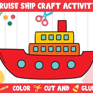 Cruise Ship Craft Activity - Color, Cut, and Glue for Prek to 2nd Grade ...
