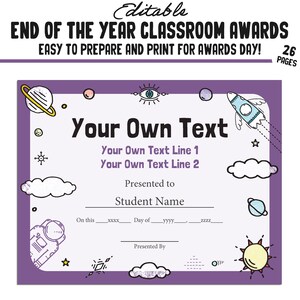 Editable Unique Class Superlatives, Fun Classroom Awards for the End of ...