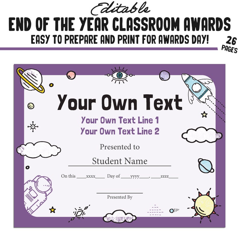 Editable Unique Class Superlatives, Fun Classroom Awards for the End of ...