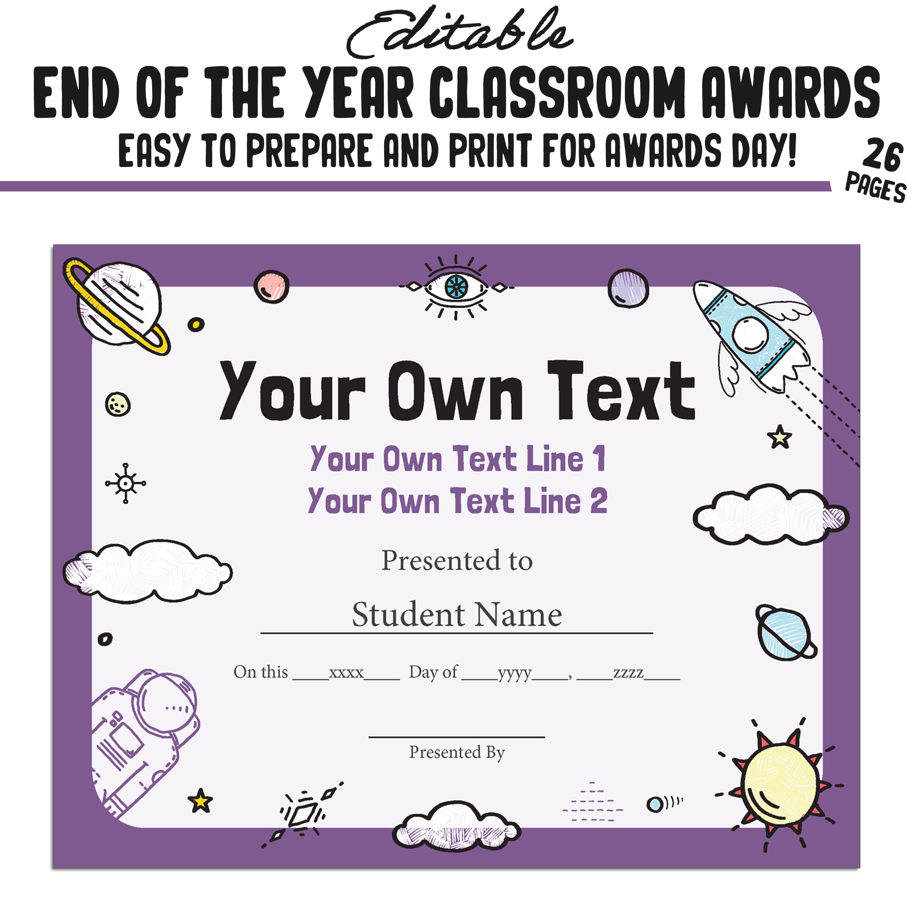 Editable Unique Class Superlatives, Fun Classroom Awards for the End of ...