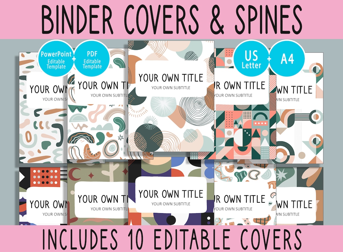 10 Editable Muted Color Palette Binder Covers Includes 1 - Etsy