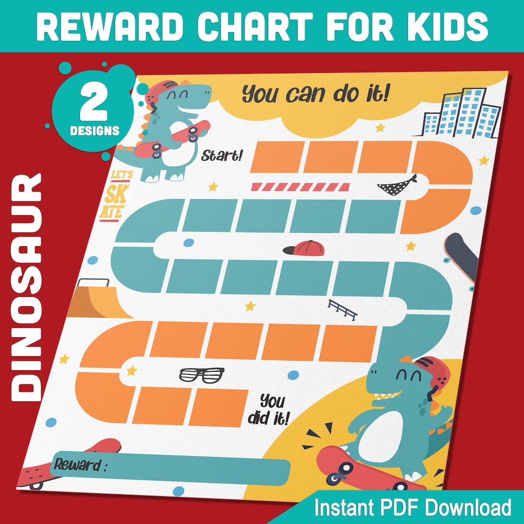 Printable Skateboard and Surfboard Reward Chart for Kids, Fun Behavior ...
