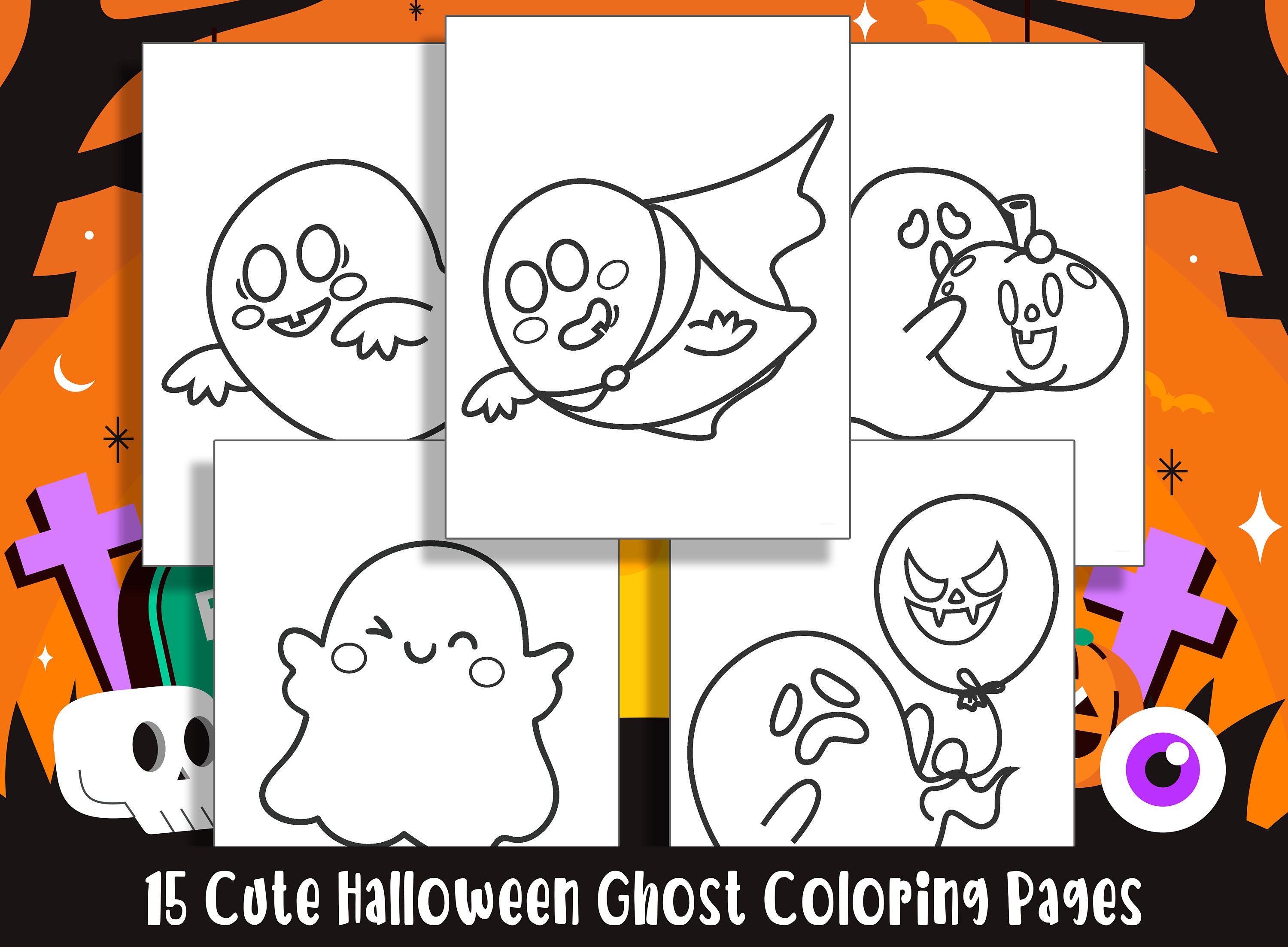 15 Cute Halloween Ghost Coloring Pages, Perfect for Preschool and ...