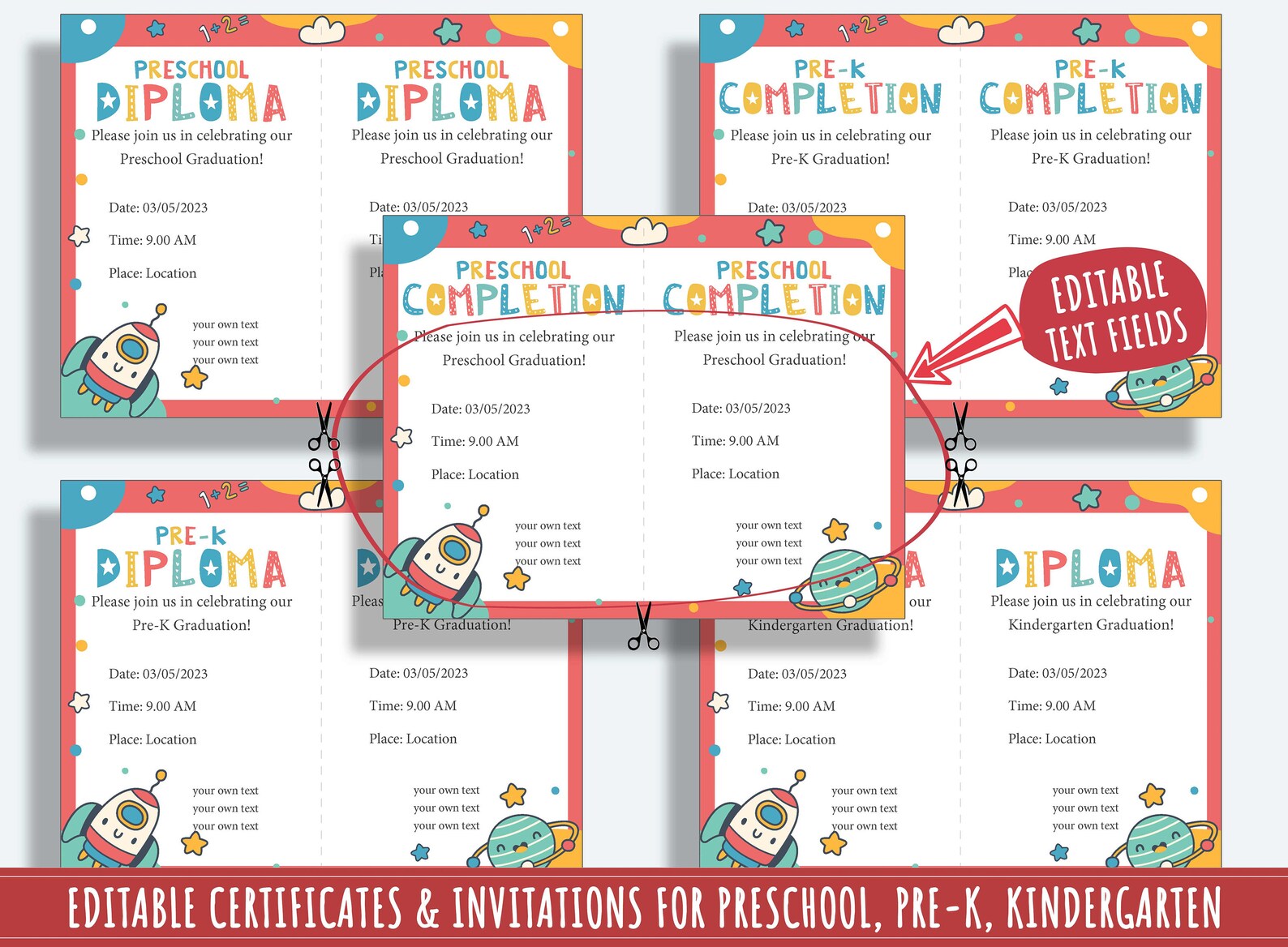 Editable End of Year Awards for Pre-k or Kindergarten Graduation ...