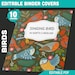 Various Birds Binder Cover, 10 Printable/editable Binder Covers ...