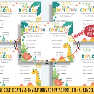 37 Pages of Editable Diplomas, Certificates, and Invitations for ...